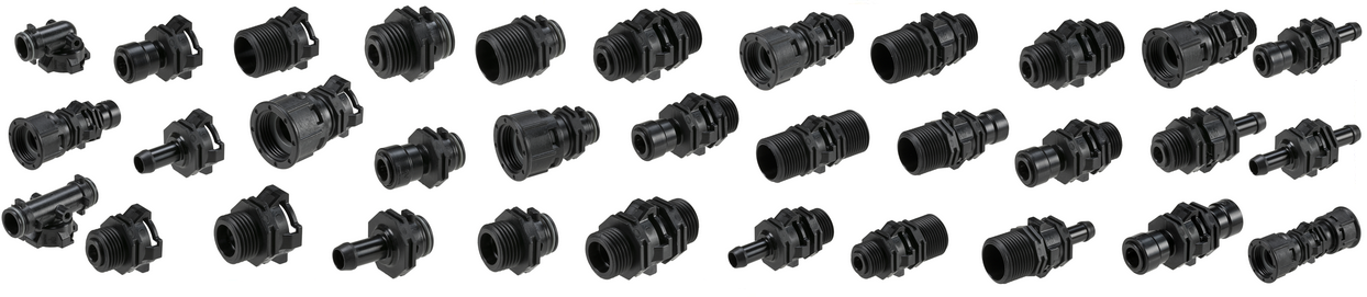 12 Universal Series fittings produce 36 different combinations